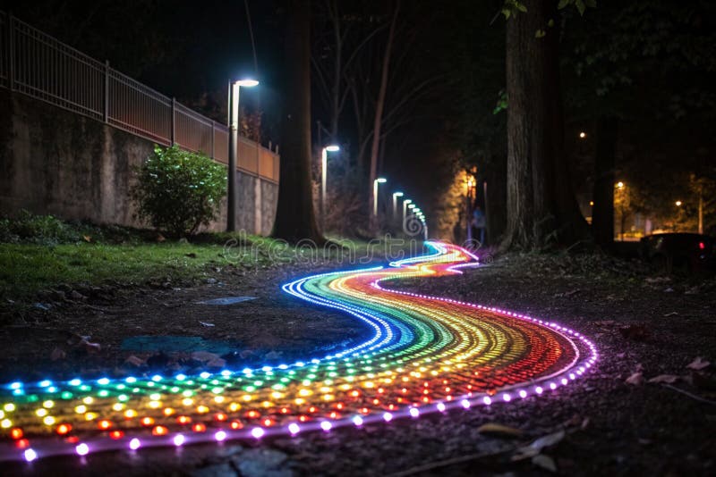 LED Light Trail Creative Art Stock Illustration - Illustration of neon ...