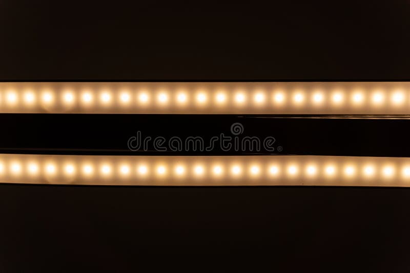 LED Light with Two Tubes Taken from Below with the Camera Stock Image ...