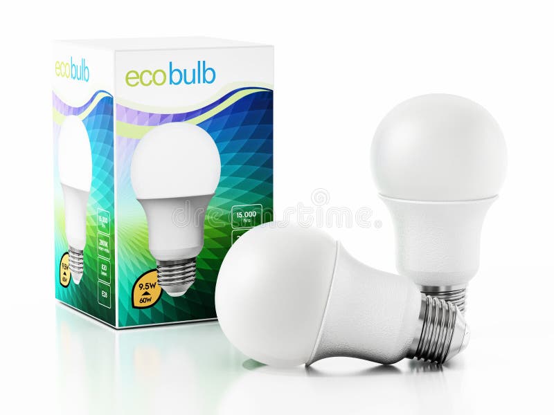 LED Lightbulb and Generic Package Design Isolated on White Background ...