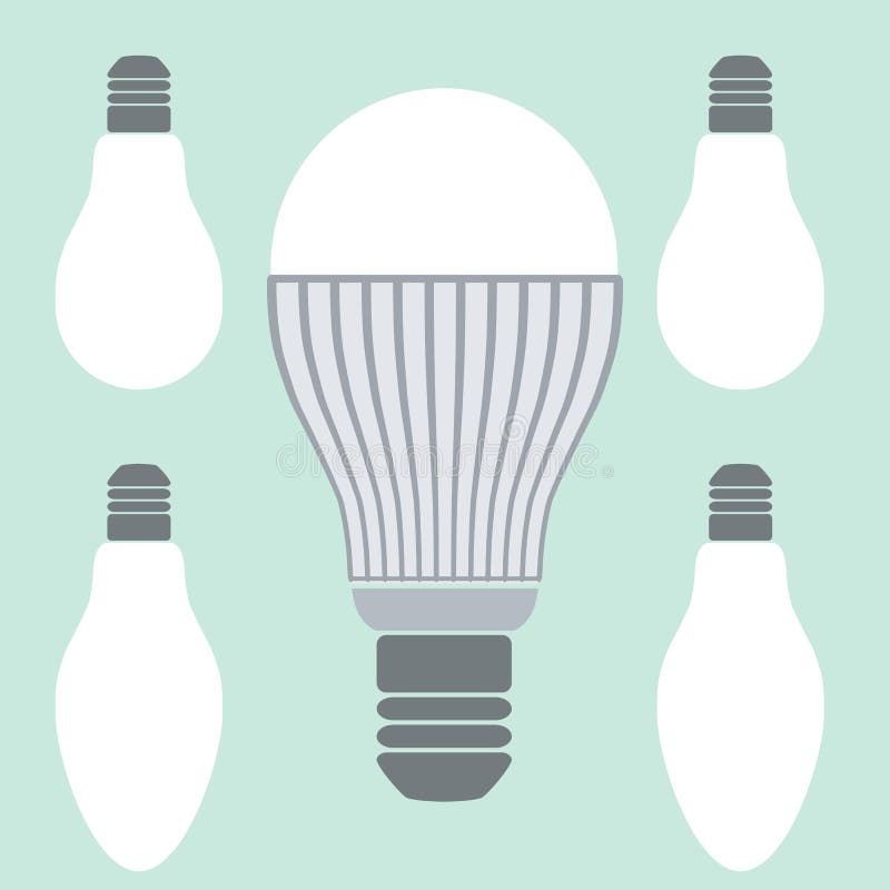 Led Lighting and Conventional Lamps Stock Vector - Illustration of ...