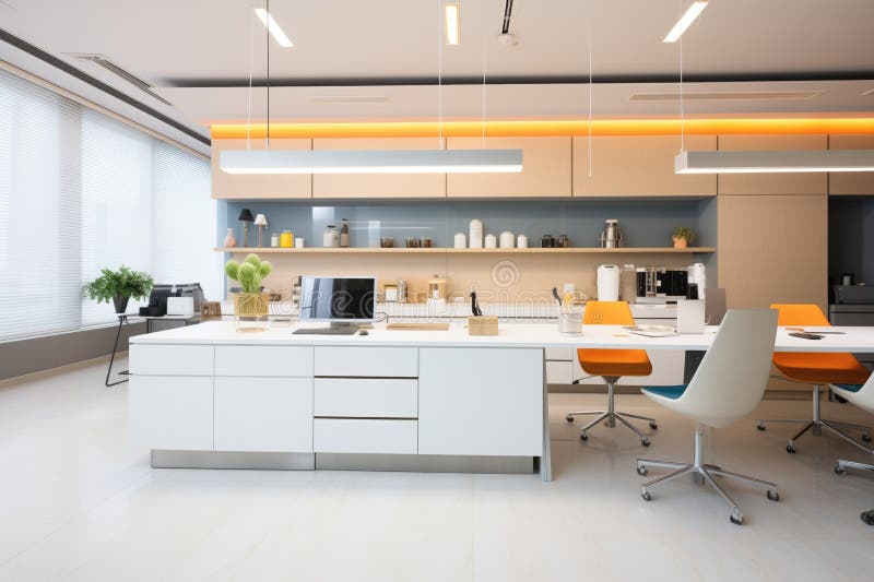 Led Lighting in a Sleek Office Interior Stock Photo - Image of ...