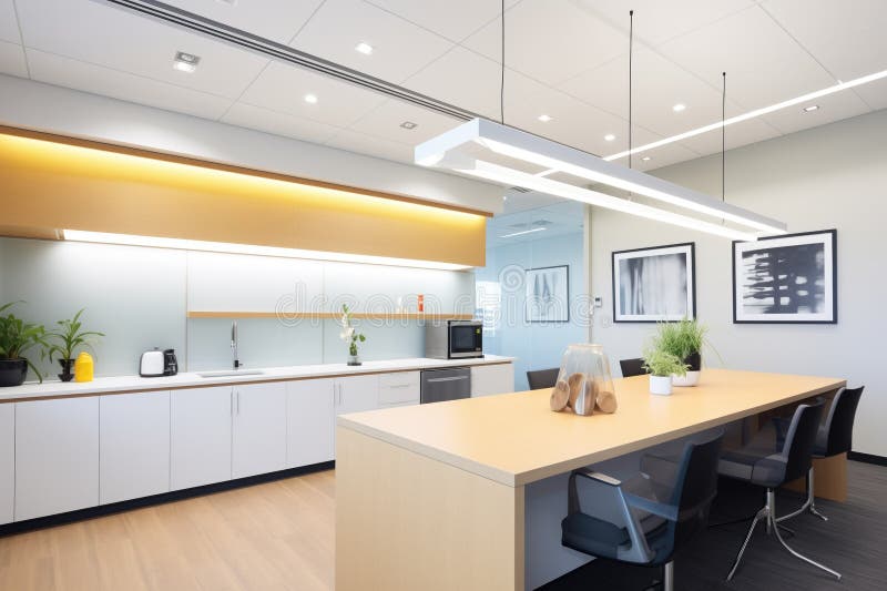 Led Lighting in a Sleek Office Interior Stock Illustration ...