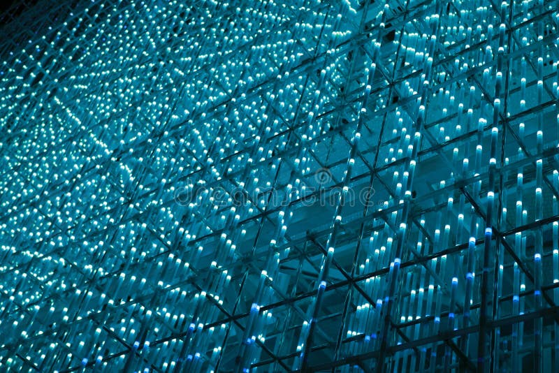 LED Lightings in Blue Color Stock Image - Image of architecture ...