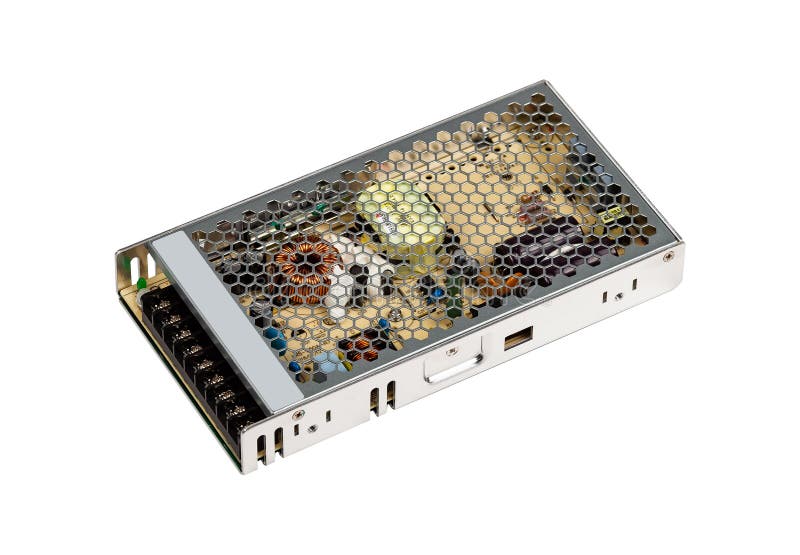 LED Lightning Power Supply Isolated on White Background Stock Photo ...