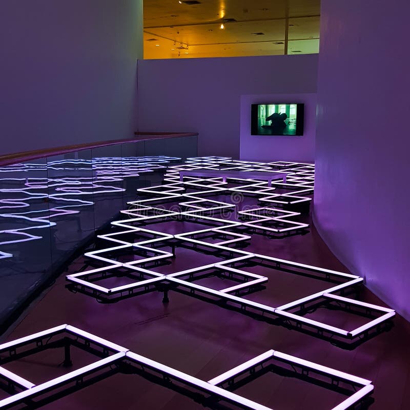 LED Lights As an Art Piece in the Museum. Editorial Photography - Image ...
