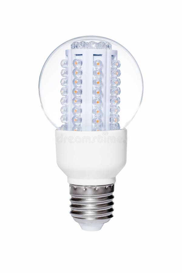 LED Lights Bulb Isolated of White Stock Image - Image of bulb, emission ...