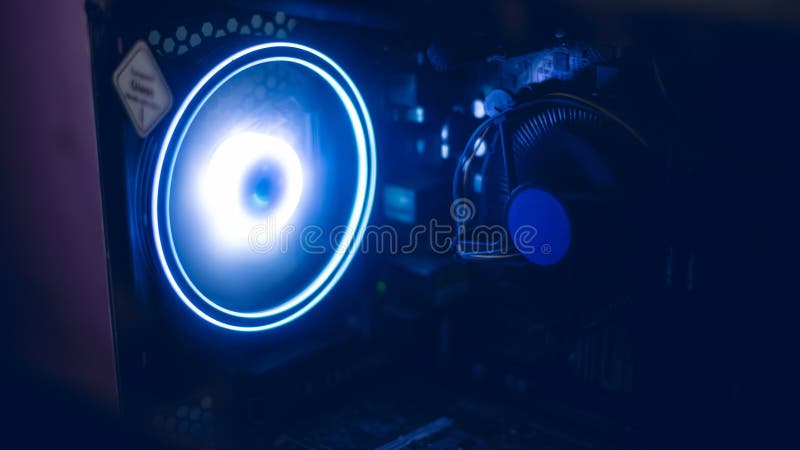 LED Lights in Computers Used To Decorate Stock Image - Image of ...