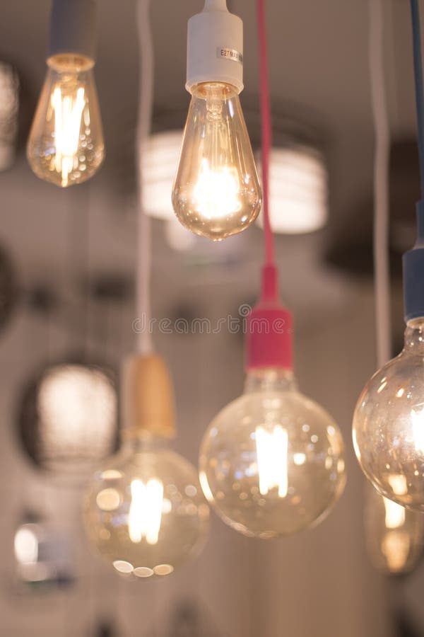 LED Lights Display in Store Stock Image - Image of decoration, retro ...