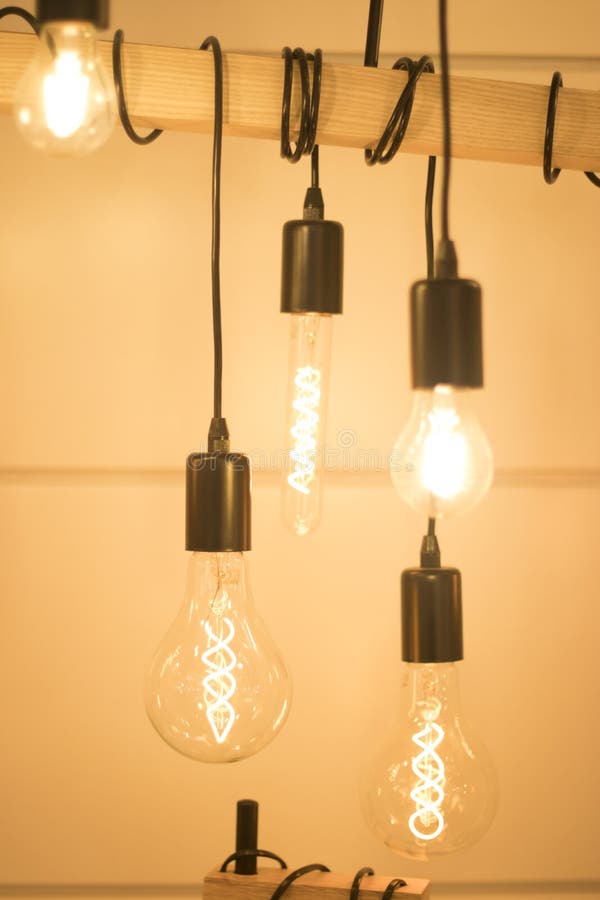 LED Lights Display in Store Stock Photo - Image of lighting, chic ...