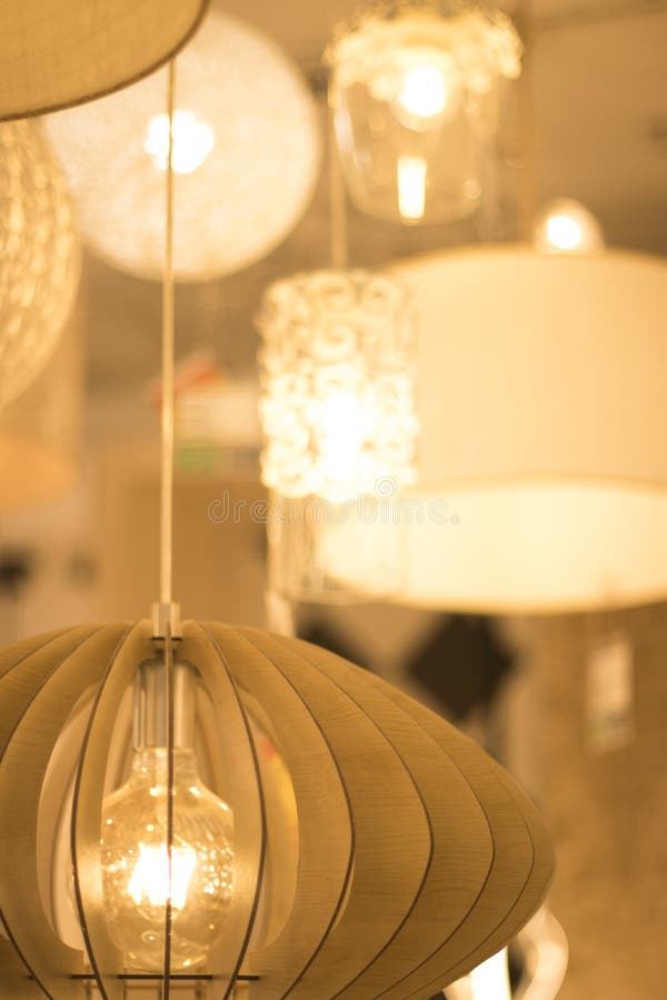 LED Lights Display in Store Stock Photo - Image of decoration, bulb ...