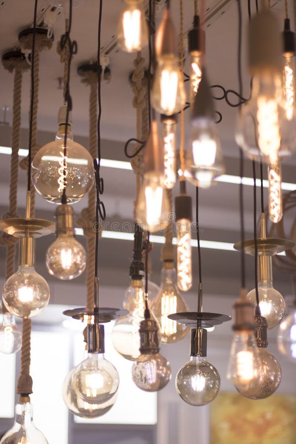 LED Lights Display in Store Stock Photo - Image of glass, shopping ...