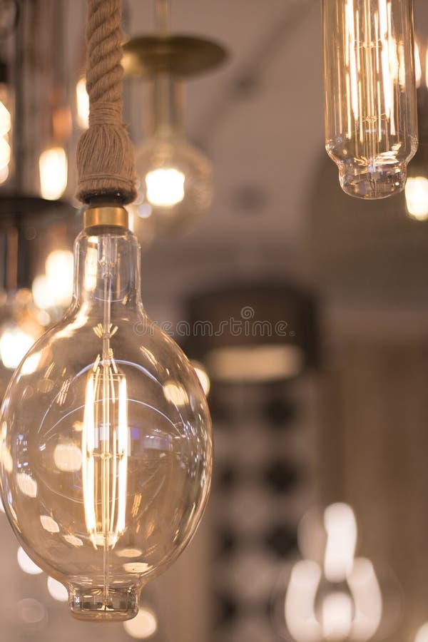 LED Lights Display in Store Stock Photo - Image of bulb, decoration ...