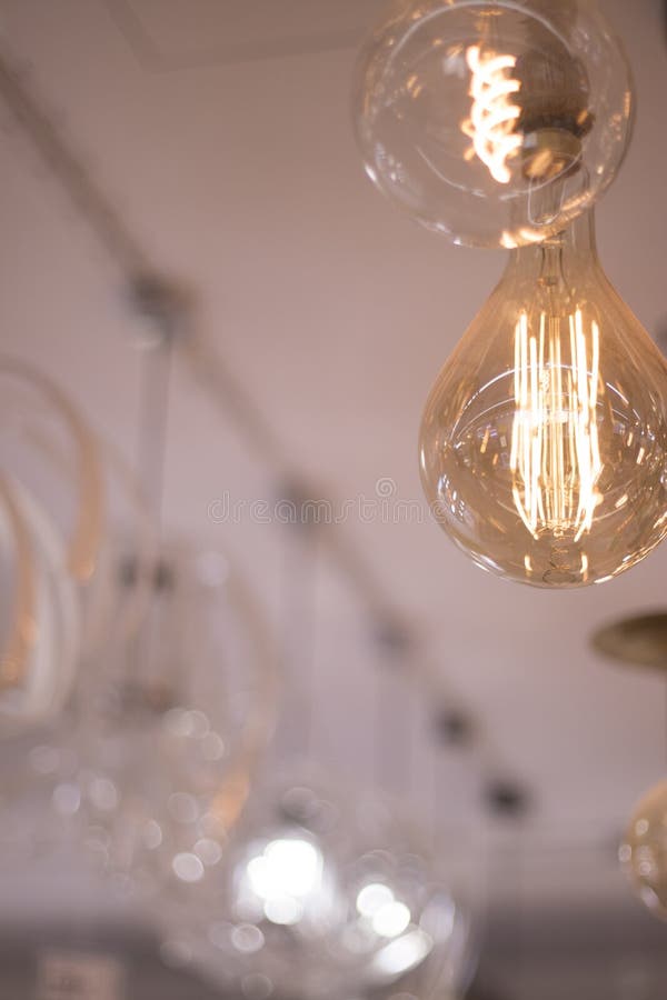 LED Lights Display in Store Stock Photo - Image of glass, decoration ...
