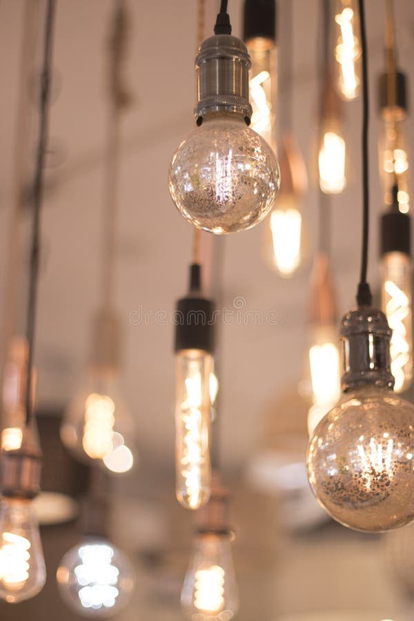 LED Lights Display in Store Stock Image - Image of decor, abstract ...