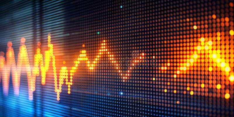 LED Lights Forming a Data Visualization on a Grid, LED, Data ...