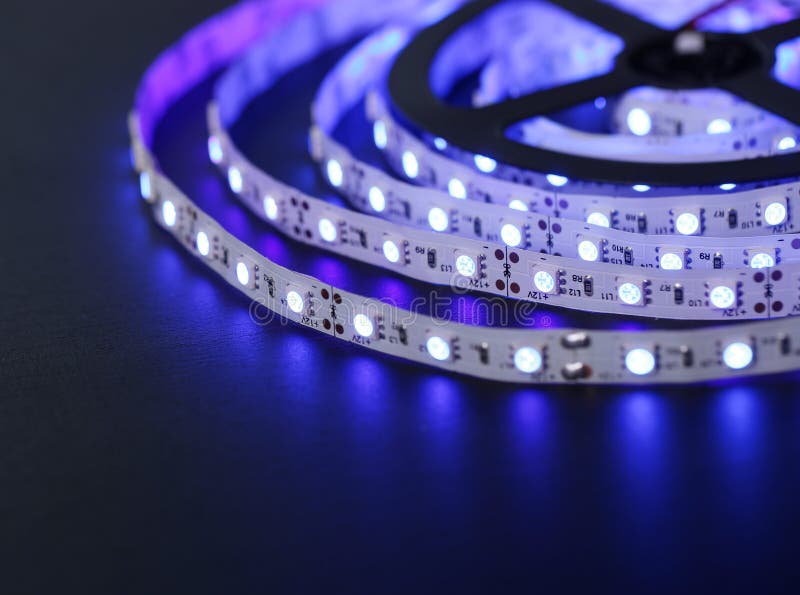 Glowing LED garland, strip stock photo. Image of electrical - 41733030