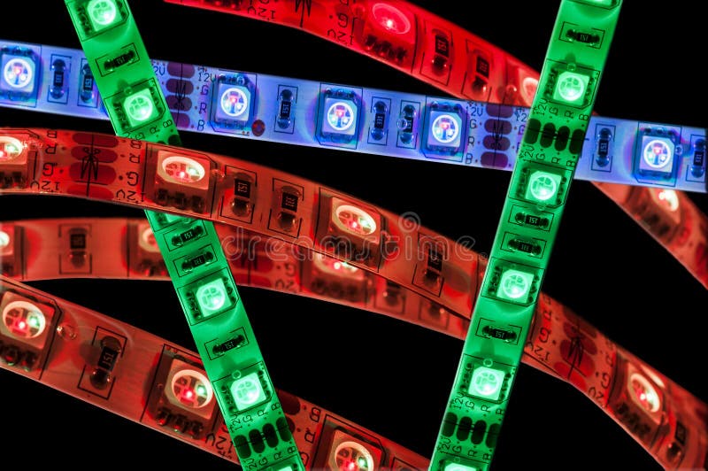 Led lights strip rgb stock photo. Image of economic, consumption - 69575770