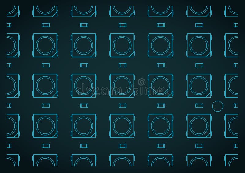 LED Matrix RGB LED Chips on a Rigid PCB Close Up Blueprint Stock ...