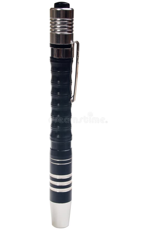 LED Metal Tactical Flashlight Isolated on White Background Stock Image ...