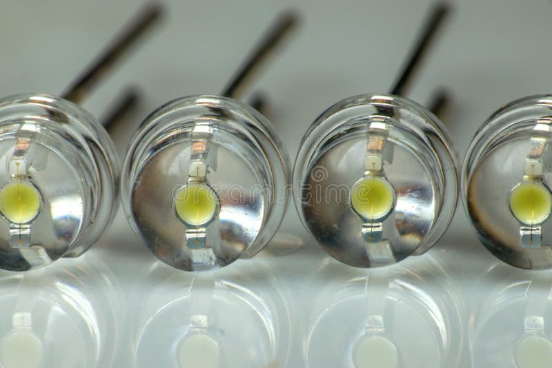 LED Micro Bulbs. Observation of Light Semiconductor Diodes. Electric ...