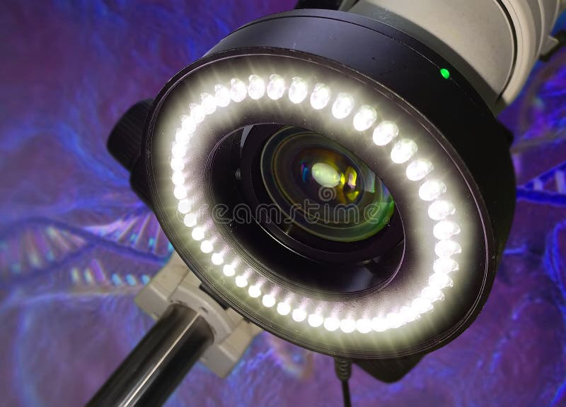 Led microscope ring light stock image. Image of instrument - 245965849