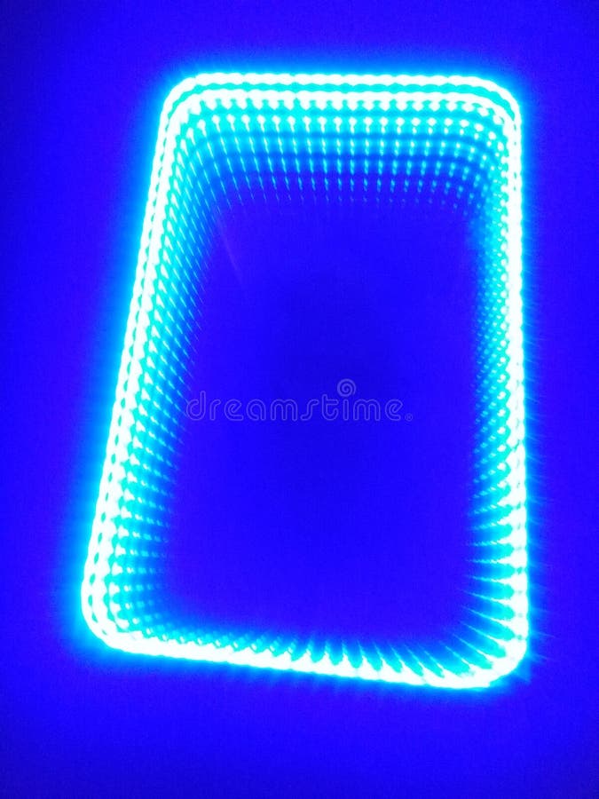 Led mirror on stock photo. Image of glass, blue, illusion - 110670026