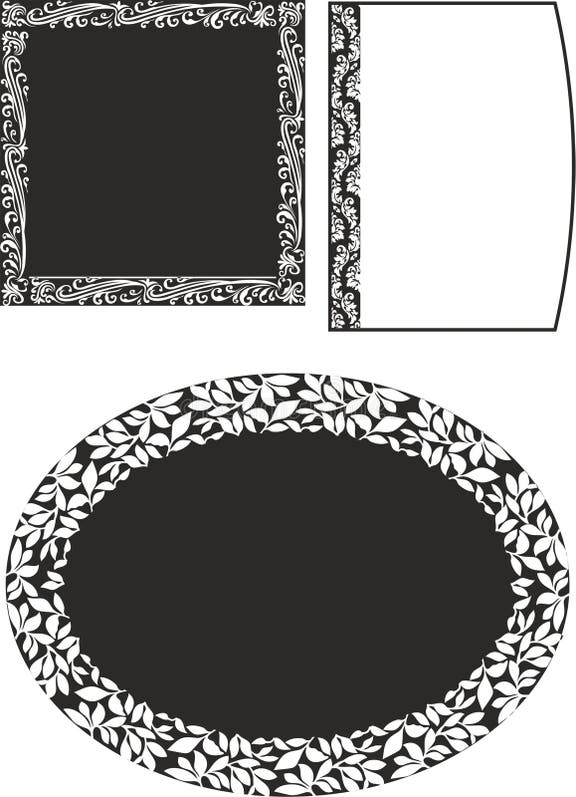 Led Mirror Glass Floral Border Pattern Frame, Design Vector ...