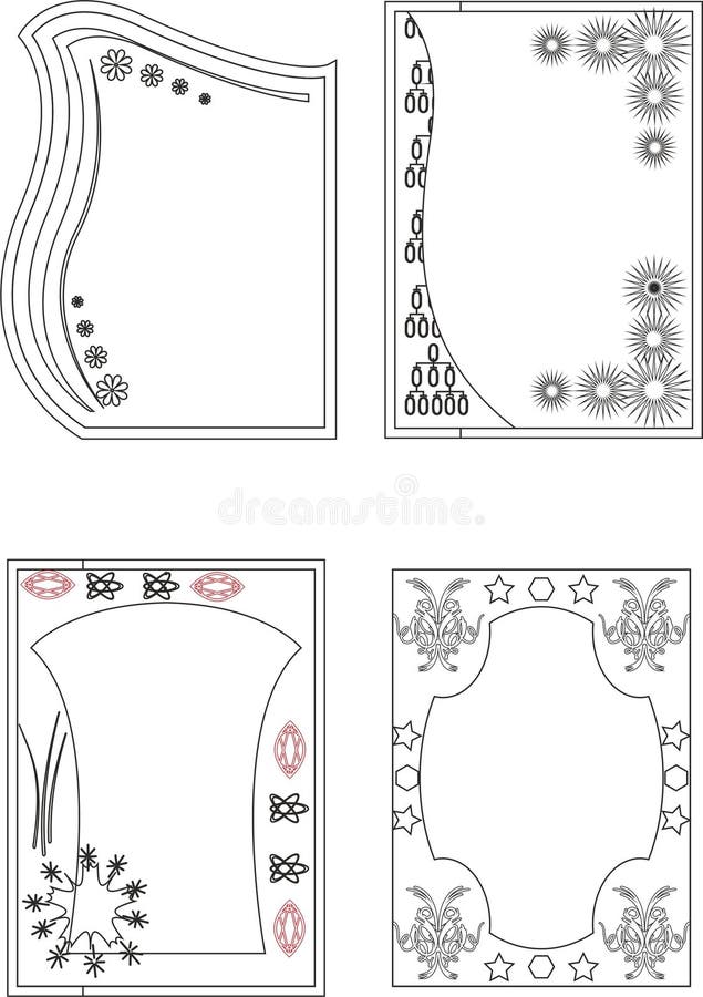 Led Mirror Glass Floral Border Pattern Frame, Design Vector ...