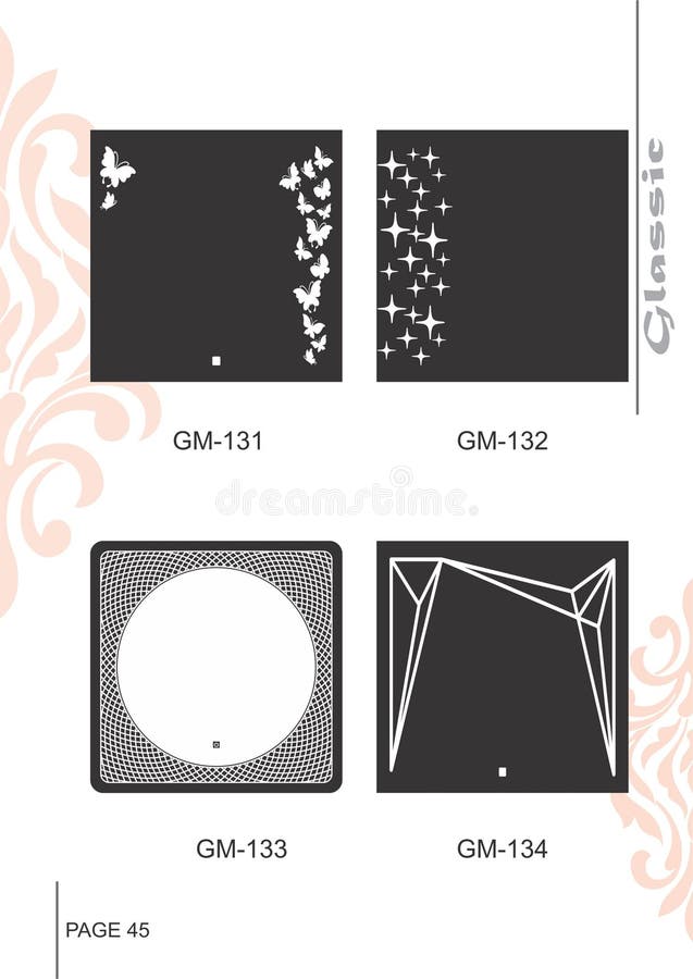 Led Mirror with Touch Sensor Design Stencil Cdr X6 Stock Vector ...
