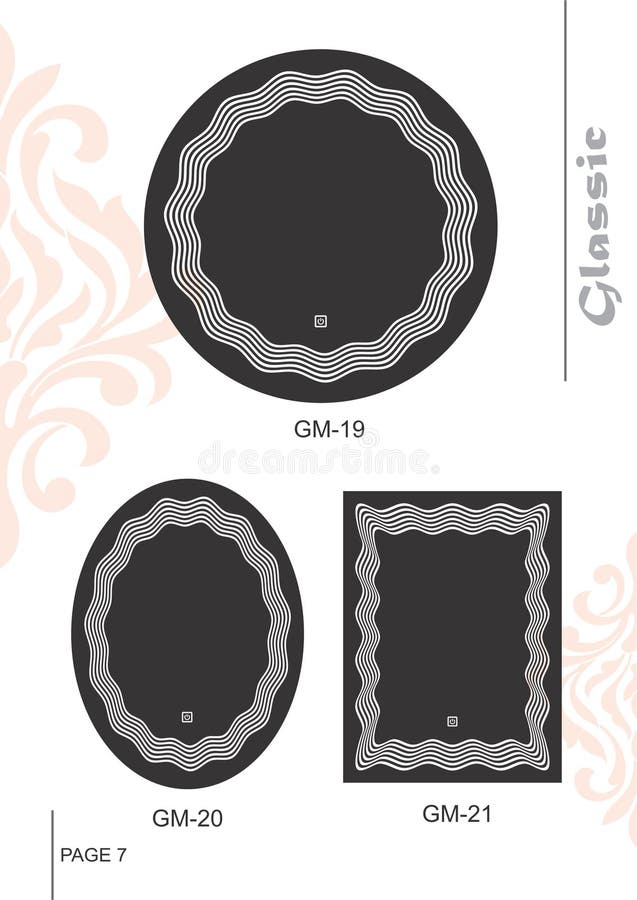 Led Mirror with Touch Sensor Design Stencil Cdr X6 Stock Vector ...