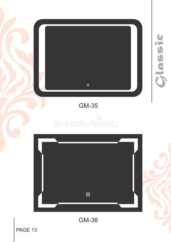 Led Mirror with Touch Sensor Design Stencil Cdr X6 Stock Vector ...