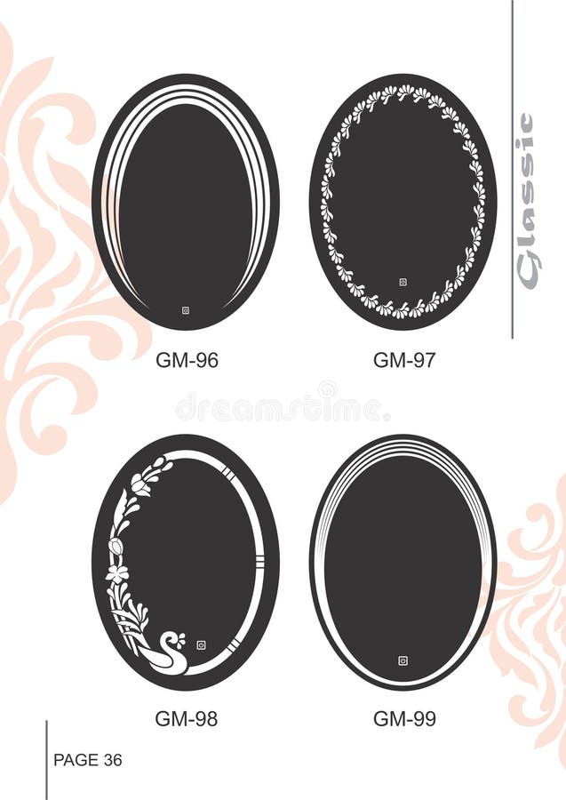 Led Mirror with Touch Sensor Design Stencil Cdr X6 Stock Vector ...