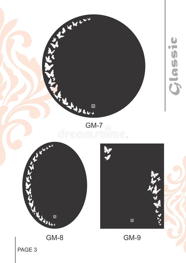 Led Mirror with Touch Sensor Design Stencil Cdr X6 Stock Vector ...