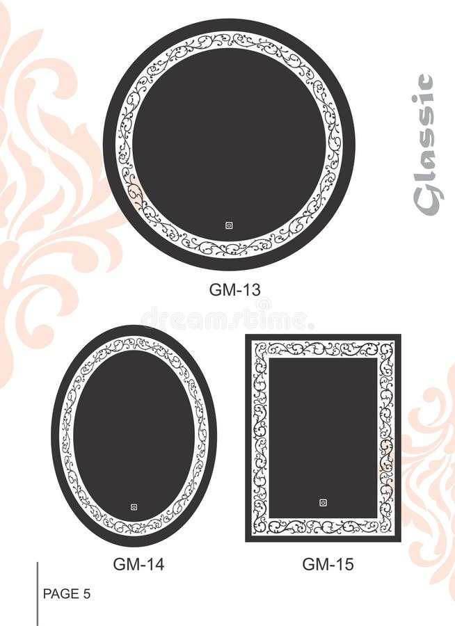 Led Mirror with Touch Sensor Design Stencil Cdr X6 Stock Vector ...