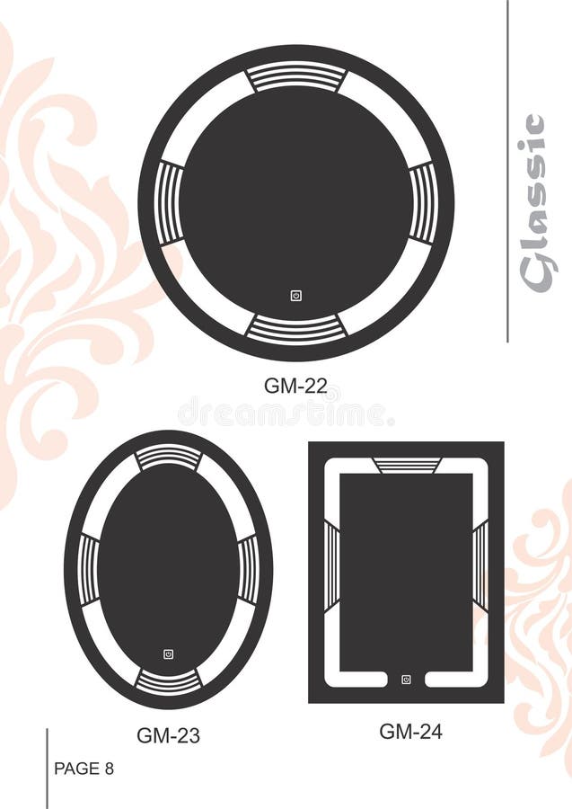 Led Mirror with Touch Sensor Design Stencil Cdr X6 Stock Vector ...