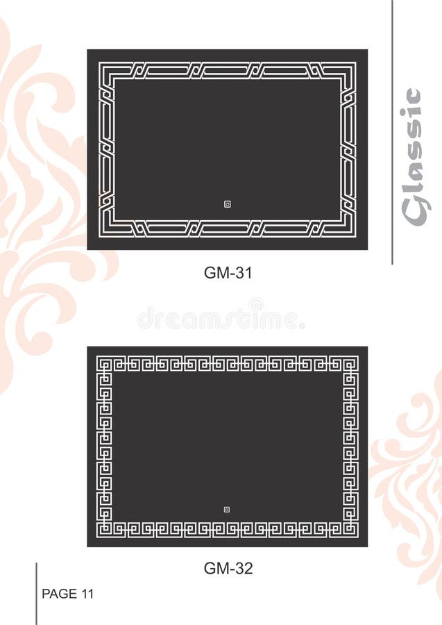 Led Mirror with Touch Sensor Design Stencil Cdr X6 Stock Vector ...