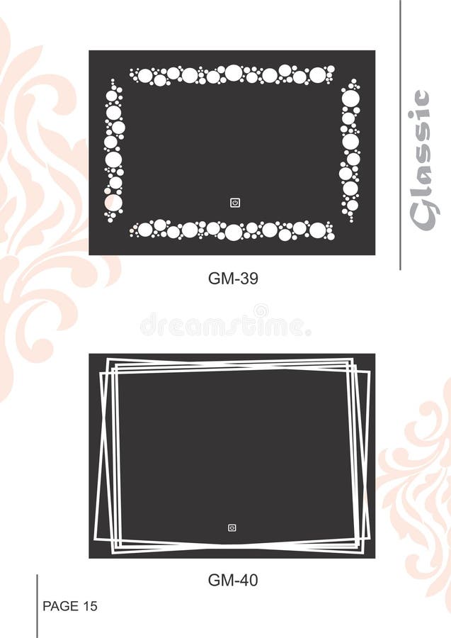 Led Mirror with Touch Sensor Design Stencil Cdr X6 Stock Vector ...