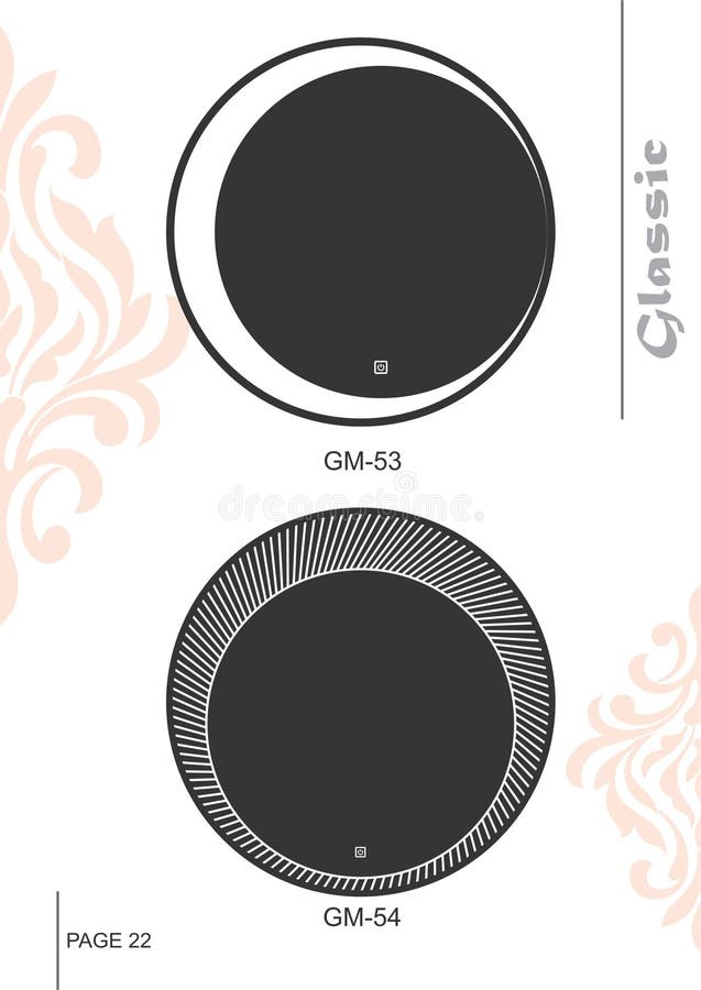 Led Mirror with Touch Sensor Design Stencil Cdr X6 Stock Vector ...
