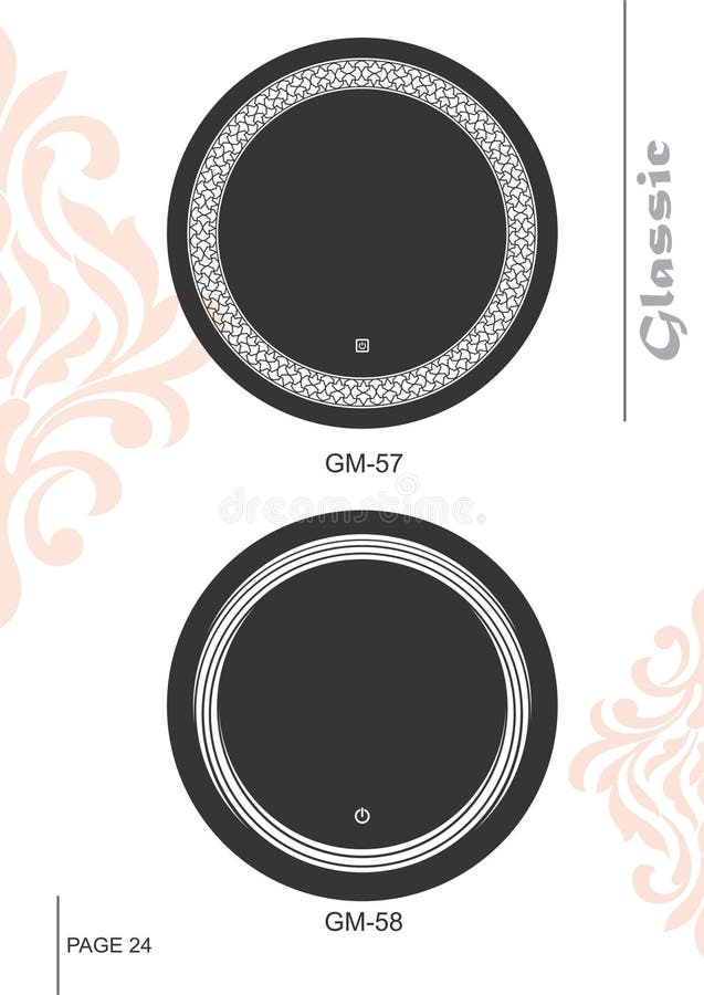 Led Mirror with Touch Sensor Design Stencil Cdr X6 Stock Vector ...