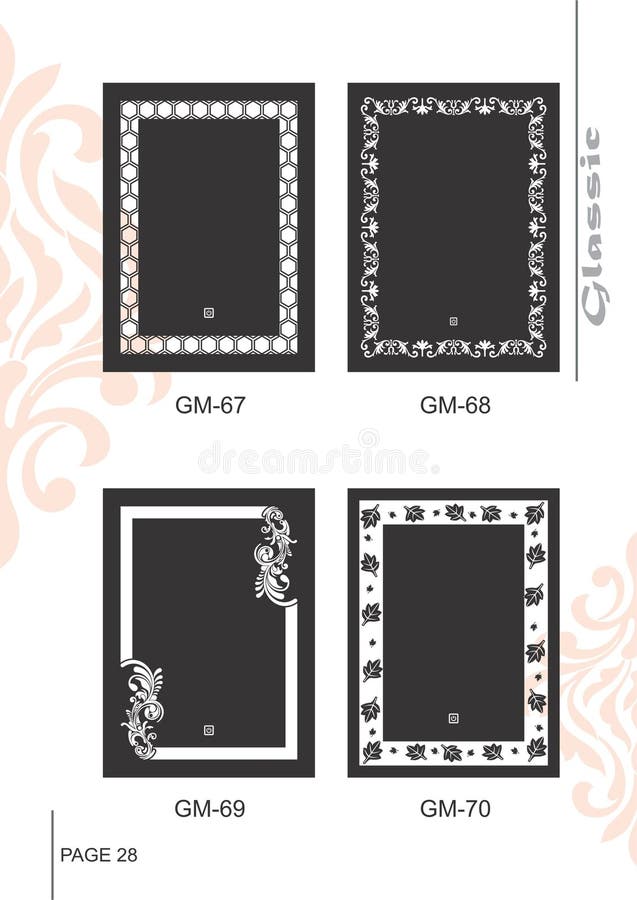 Led Mirror with Touch Sensor Design Stencil Cdr X6 Stock Vector ...