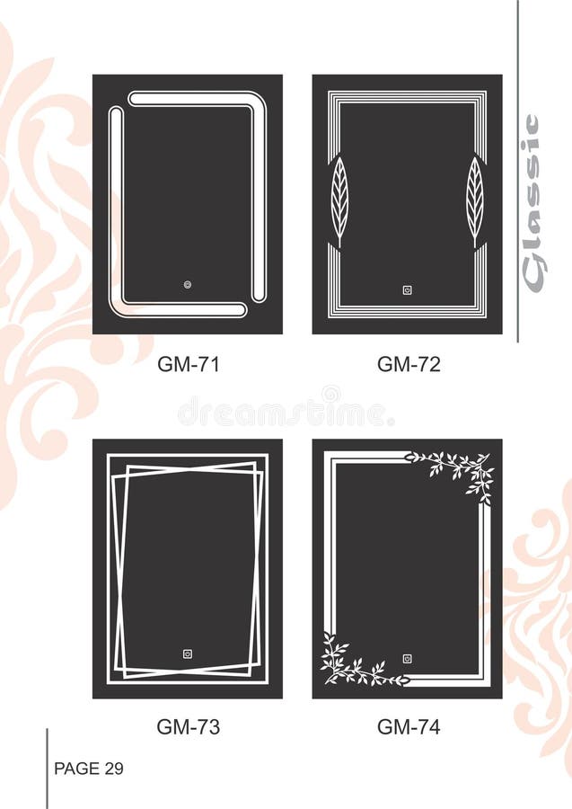 Led Mirror with Touch Sensor Design Stencil Cdr X6 Stock Vector ...