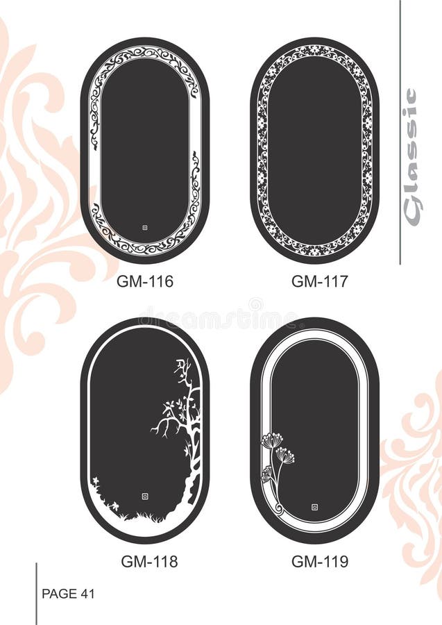 Led Mirror with Touch Sensor Design Stencil Cdr X6 Stock Vector ...