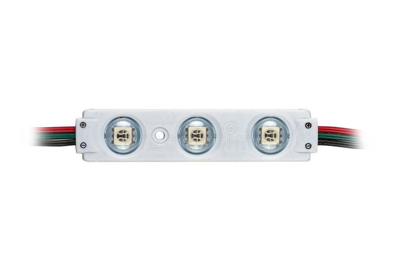 LED Module Isolated on White Background Stock Photo - Image of plastic ...