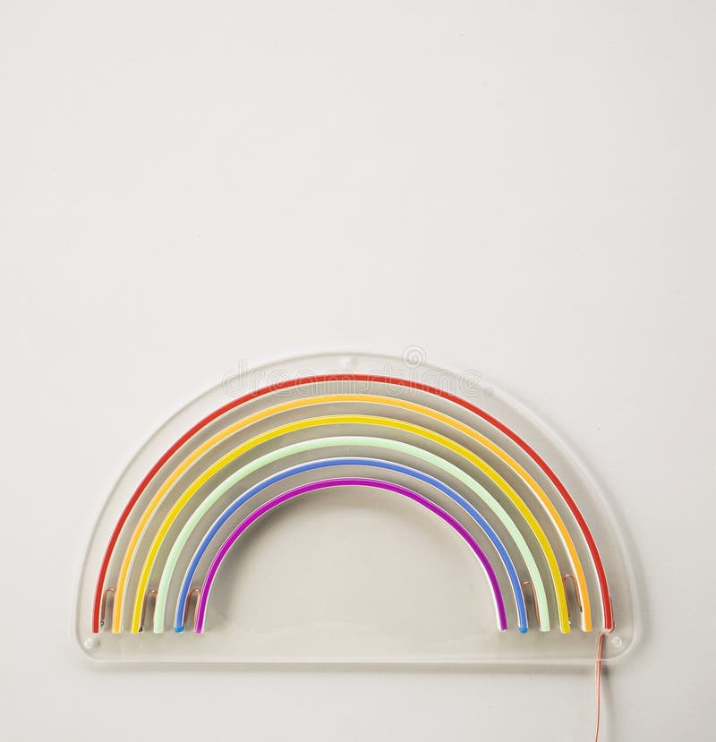 Led Neon Rainbow Laying on the Table Stock Photo - Image of abstract ...