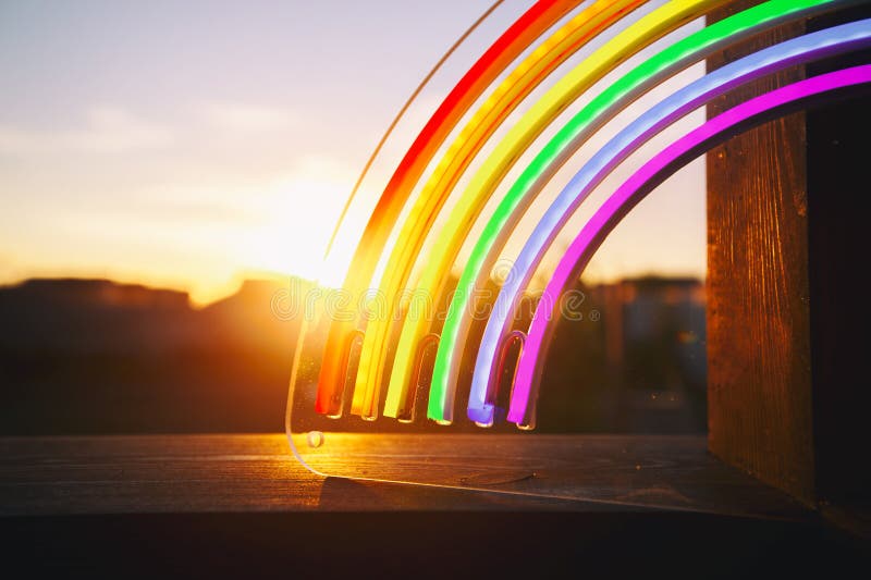 The led neon rainbow stock photo. Image of love, blurred - 270585108