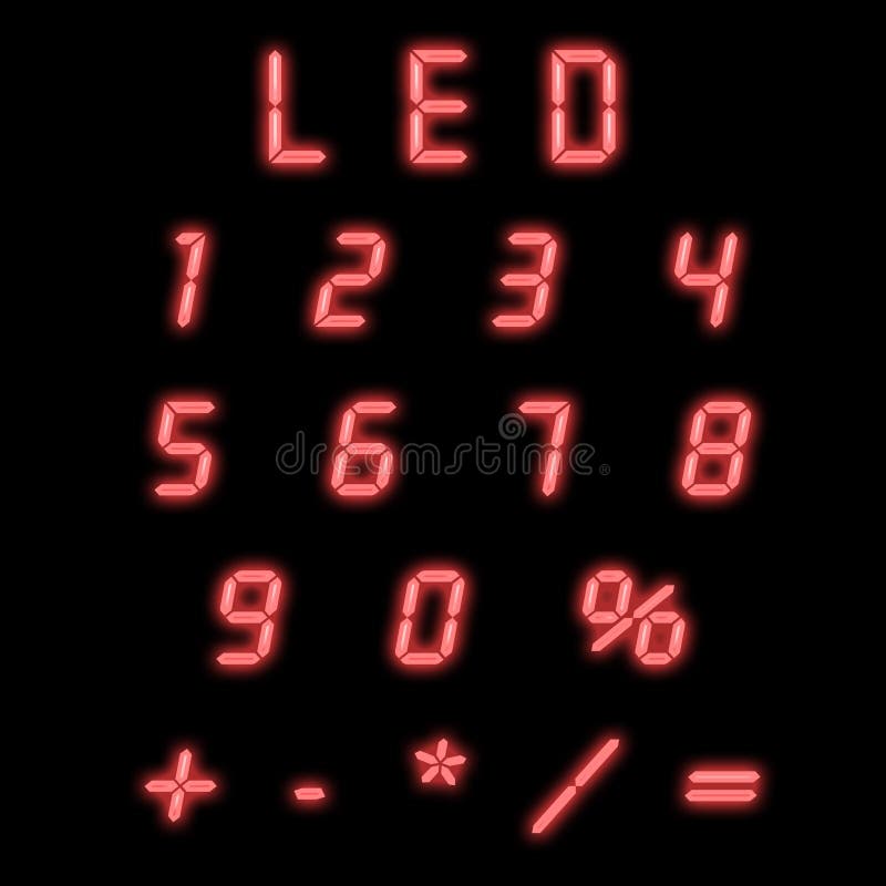 Digital Led Numbers Stock Illustrations – 941 Digital Led Numbers Stock ...