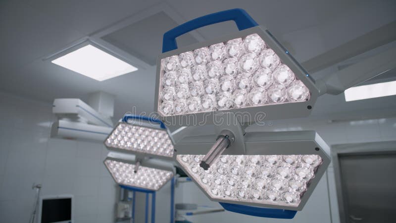 LED Operating Lamp Fixed on the Ceiling in Surgery Room Stock Video ...