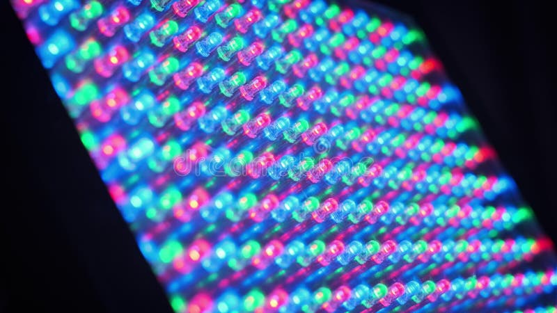 LED Panel with Many RGB Glowing Luminous Semiconductor Diodes, Close-Up ... LED Panel with Many RGB Glowing Luminous Semiconductor Diodes, Close-Up ...