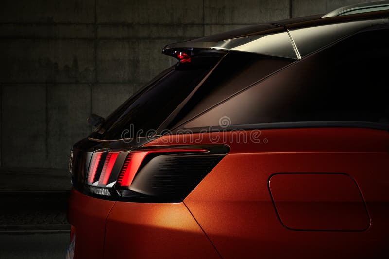 LED Rear Lights in a Modern Car Stock Image - Image of back, bumper ...