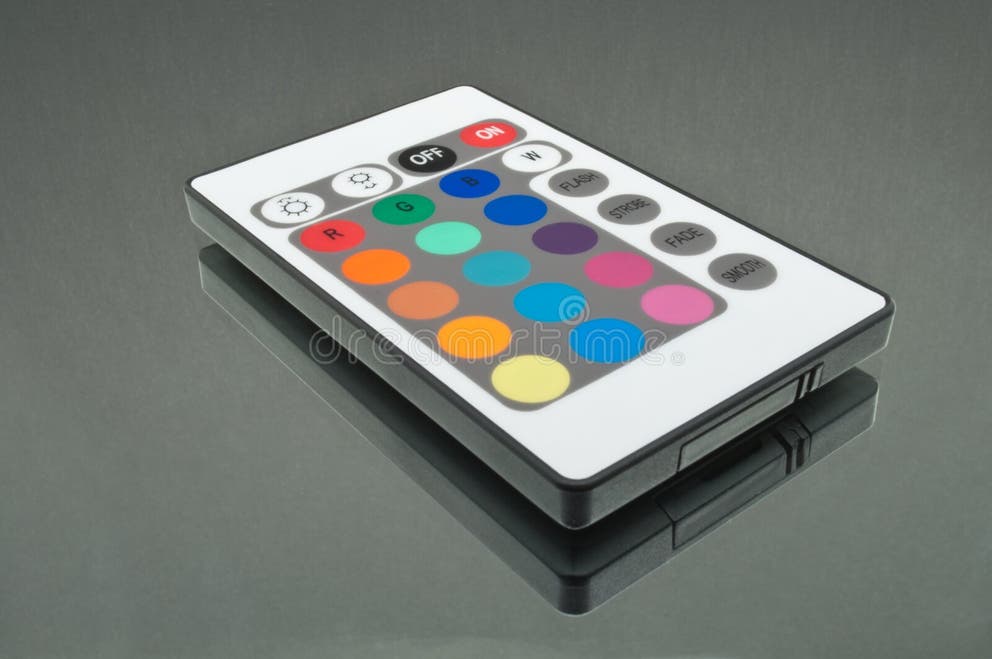 LED Remote Control on a Mirror Stock Image - Image of reflexion ...